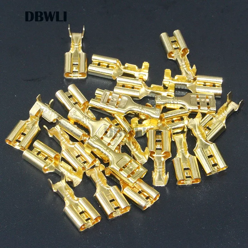 2.8mm 4.8mm 6.3mm Female Spade Crimp Terminals Electrical Sleeve Wire ...