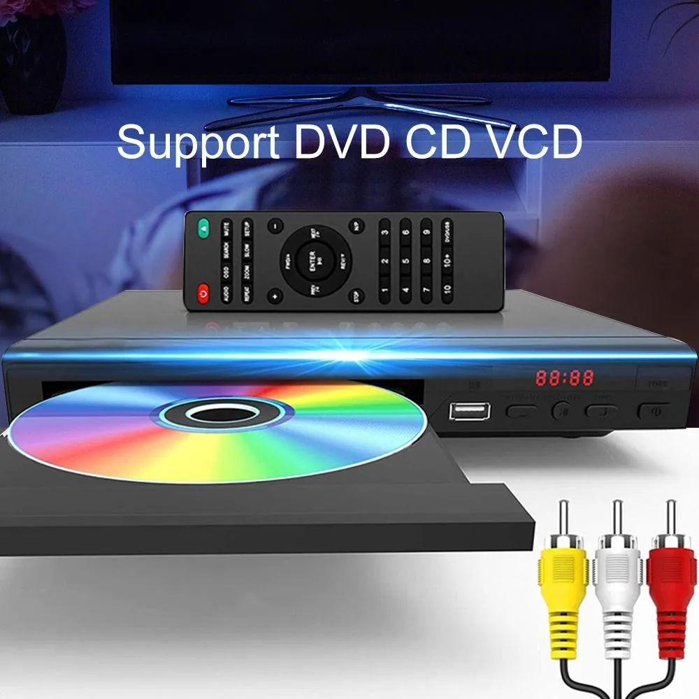 Support VCD DVD Player Digital Multimedia Disc Player With USB & Remote ...