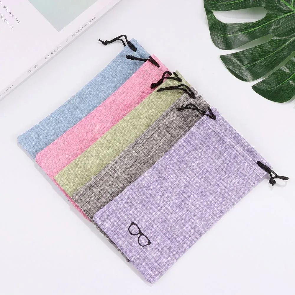 DHgate.com:Quantity Linen Drawstring Sunglasses Pouch for Men and Women ...