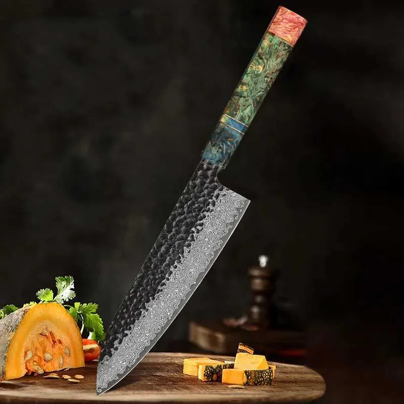 Japanese Kitchen Knife Handmade Forged Damascus Steel... From Happy ...
