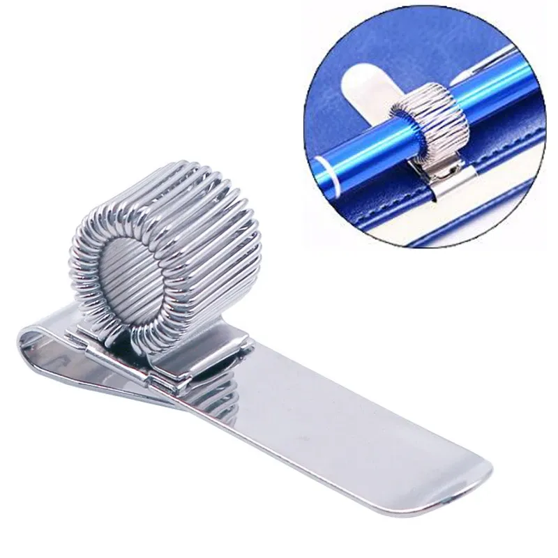 Single Double Triple Hole Pen Holder with Pocket Clip, Metal Spring Pen ...