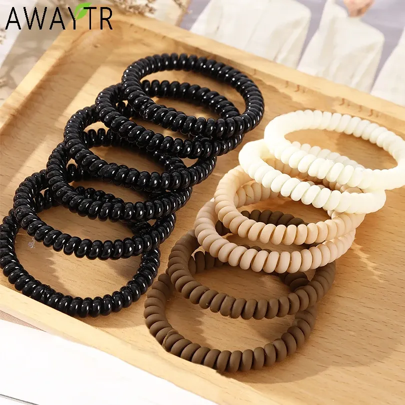 DHgate.com:Vibrant Spiral Hair Ties: 6-Pack Colorful Plastic Telephone ...