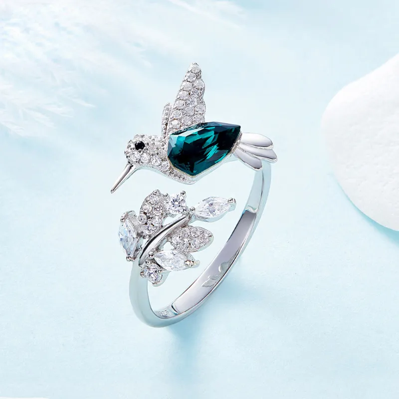 Adjustable Glass Filled Hummingbird Thumb Rings For... From ...