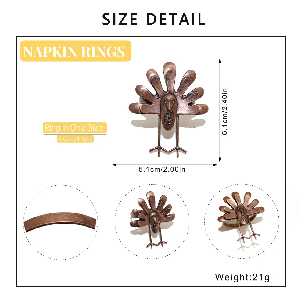 DHgate.com:Vintage Bronze Metal Fall Napkin Rings | Set of 8 ...