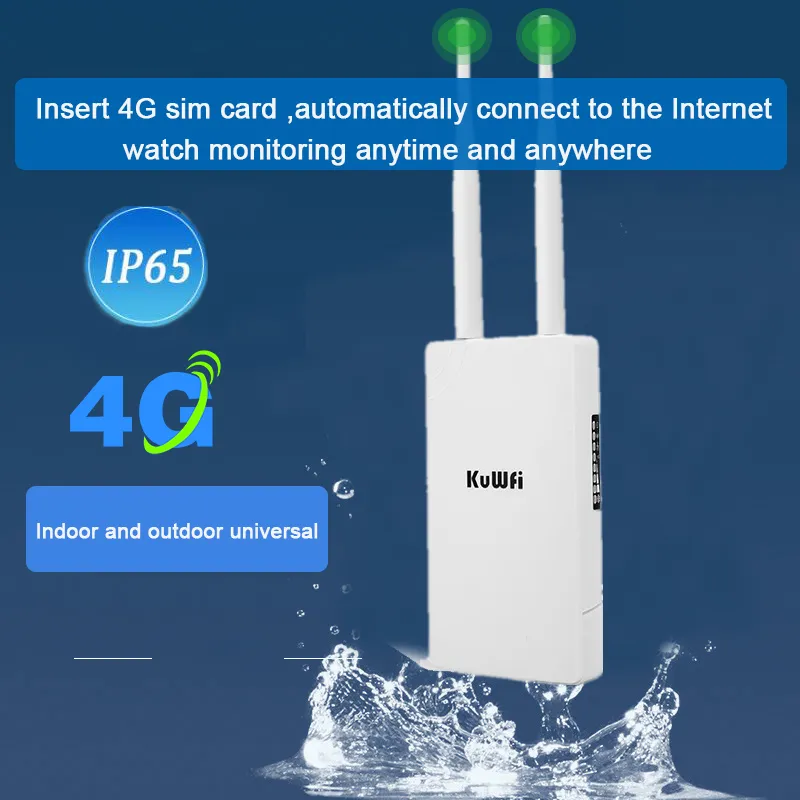 KuWFi Waterproof Outdoor 4G WiFi Router 150Mbps CAT4 LTE Routers 3G/4G ...