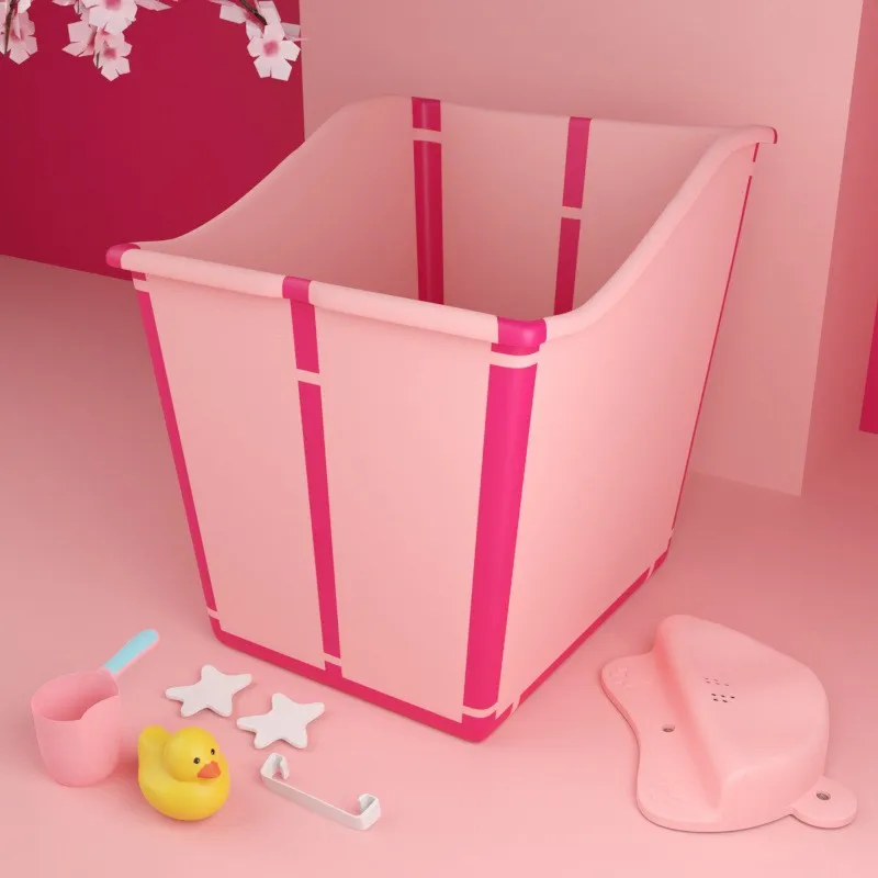 Folding Bath Bucket Children's Portable Sittable Children's Bath Bucket ...