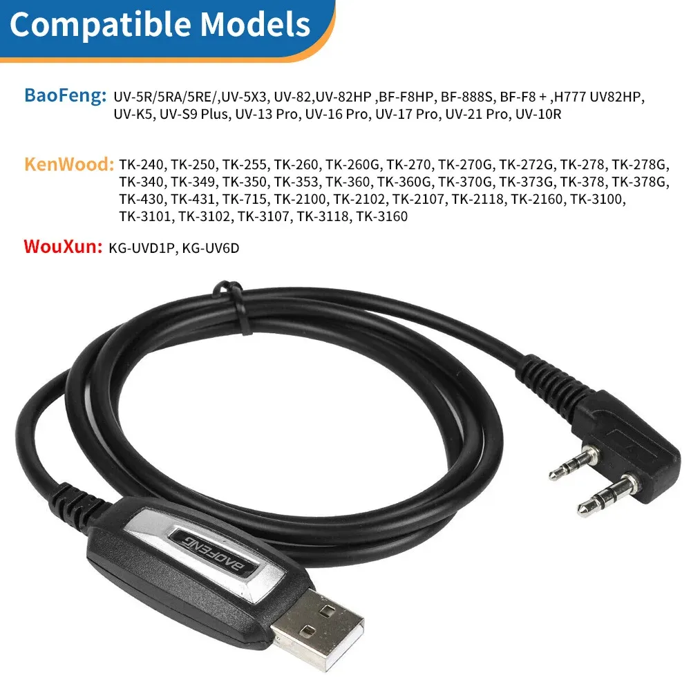 Upgraded USB Programming Cable with Driver CD for Baofeng UV-5R 82 888S ...