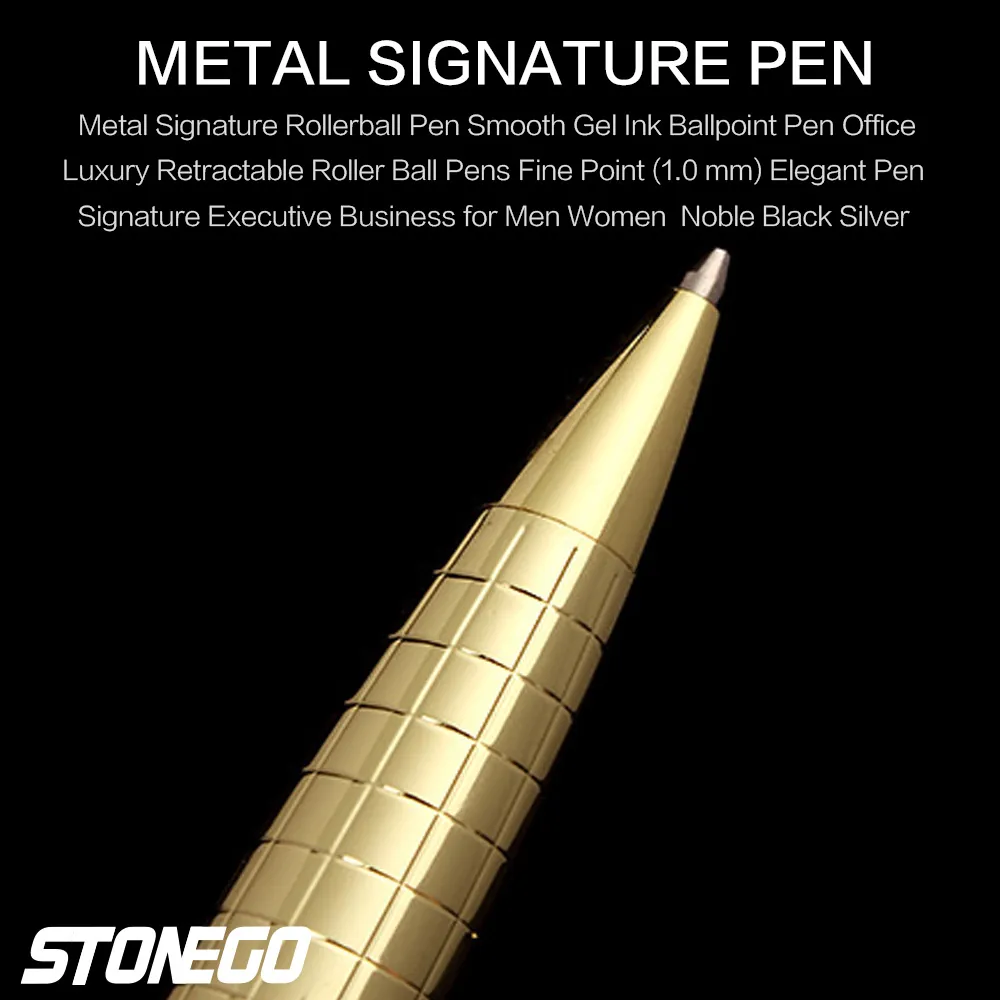Elegant Metal Ballpoint Pen Black Ink, Medium Point 1.0mm Smooth ...