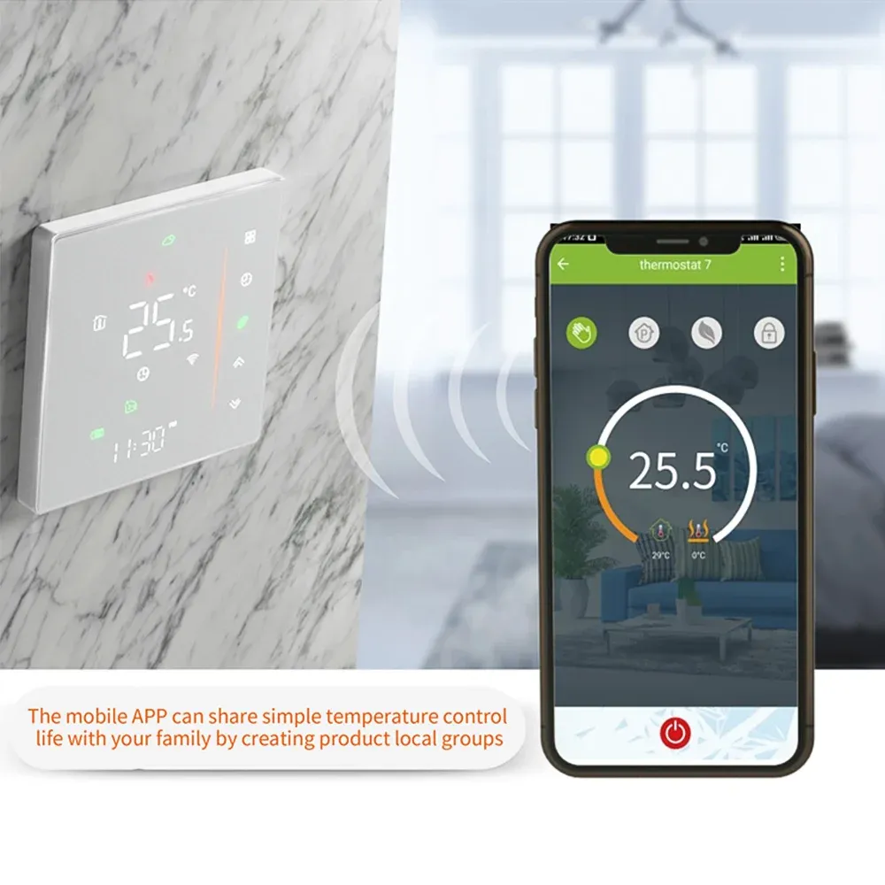 Smart Thermostat For Boiler, Electric Floor Heating Temperature ...