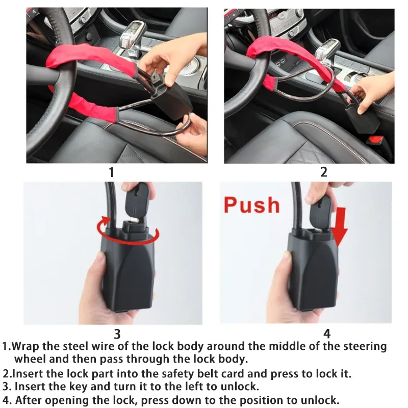 DHgate.com:Enhanced Car Security: Universal Anti-Theft Steering Wheel ...