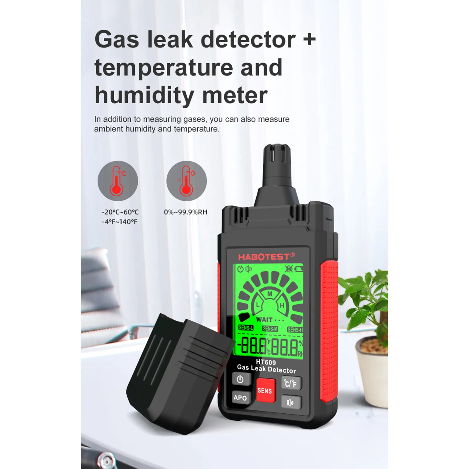 Gas Leak Alarm Detector | Methane Gas Detector with LCD Display & Alarm ...