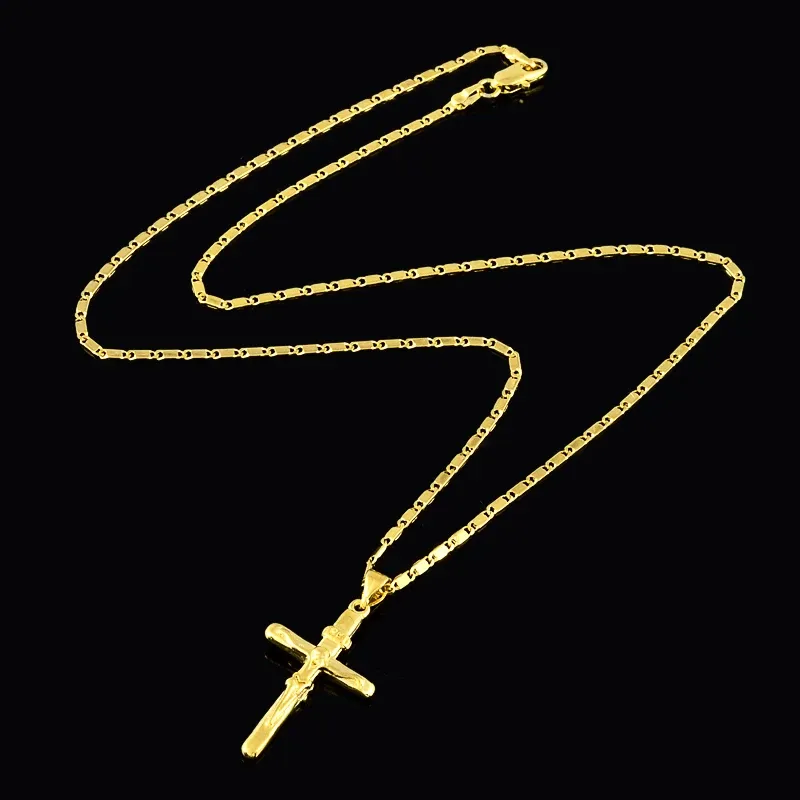24K Gold Plated Cross Pendant cross pendant necklace - Unisex Jewelry ...