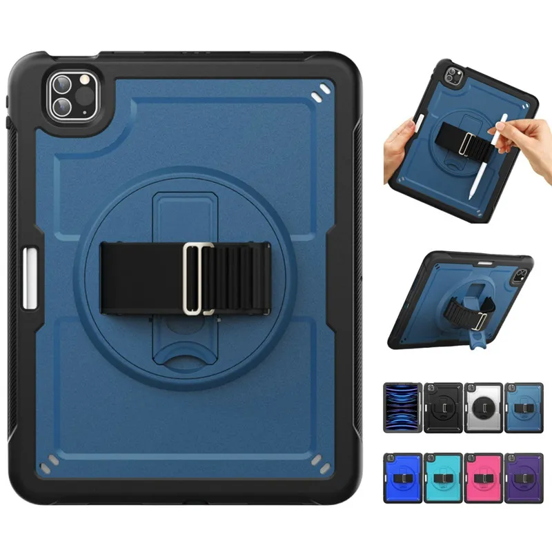 Ipad Kickstand Shockproof Tablet Case With 360 Rotating Stand, Heavy ...