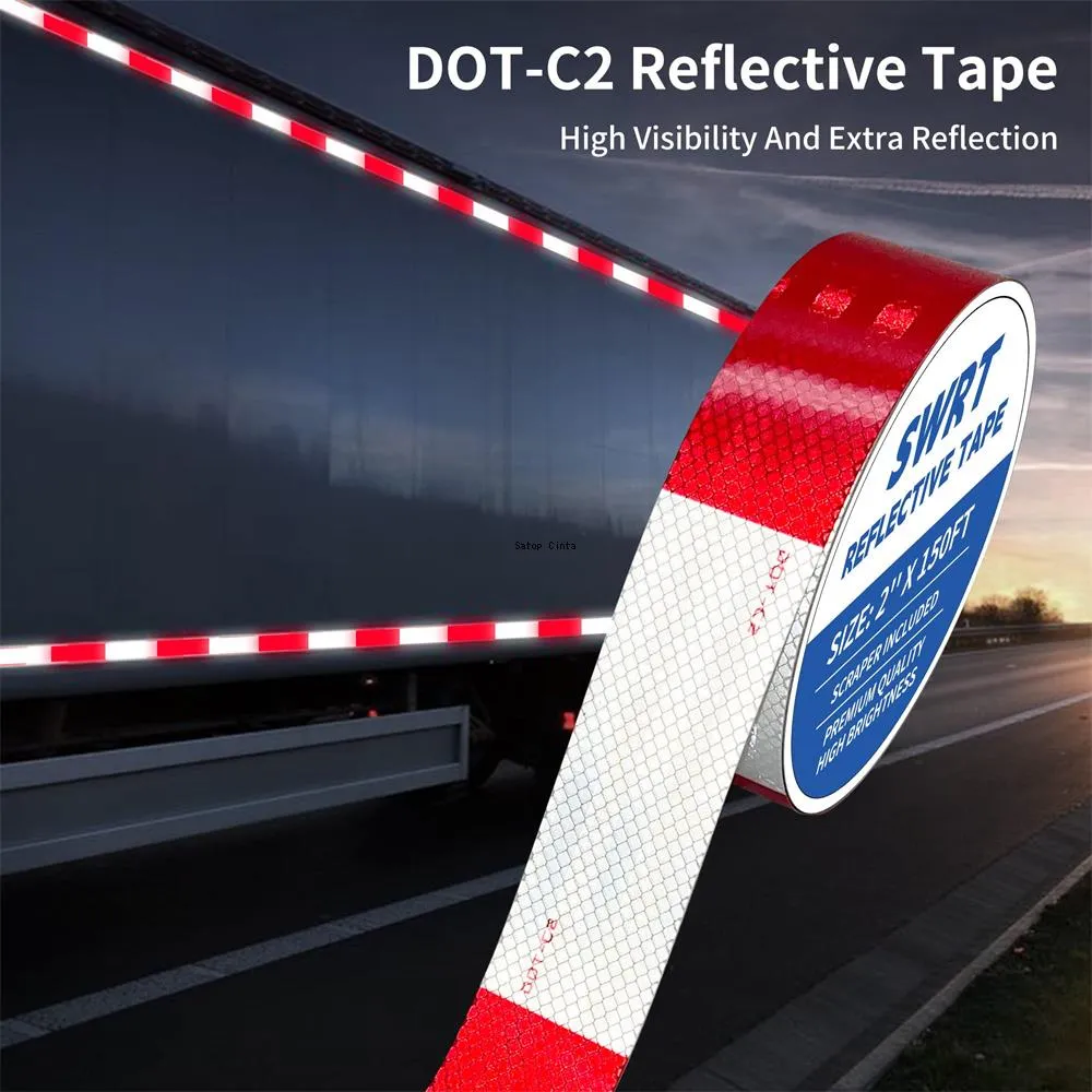 5M Reflective Tape Sticker Diamond Grade Adhesive Safety Mark Warning ...