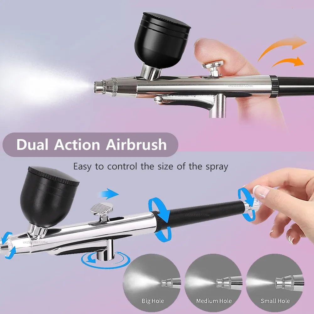 Portable Electric Airbrush Nails Art Kit with Compressor Sprayer for ...