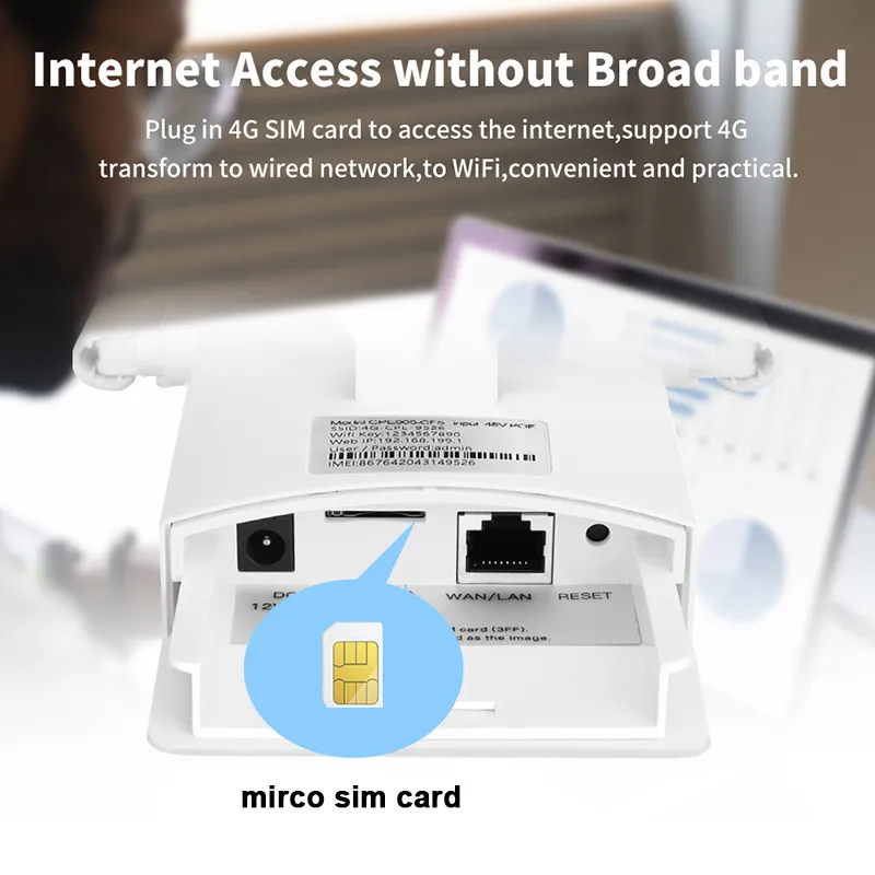 Outdoor Wifi Router 4G LTE 150Mbps With External Antenna, WAN/ALN Port ...