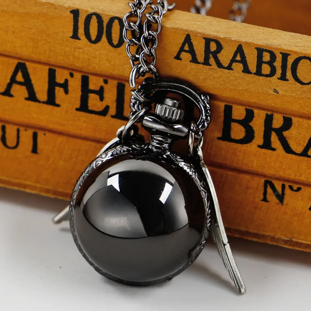 Vintage Ball Wings Quartz Pocket Watch All Black... From Ddmyfriend ...