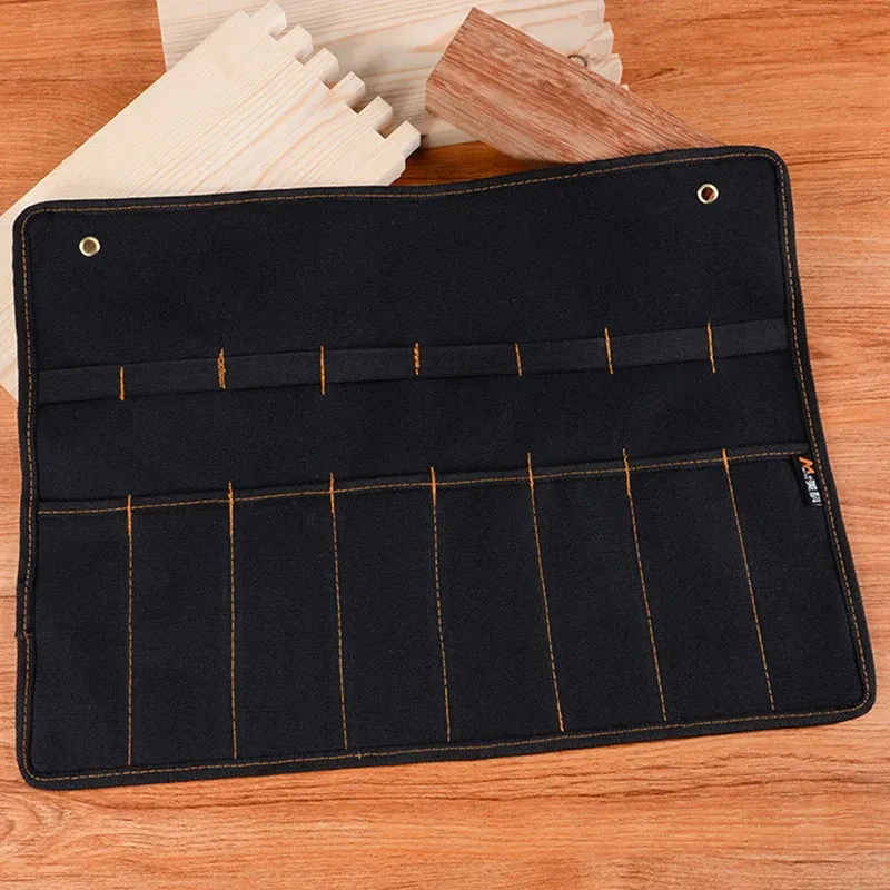 Chisel Carrying Case Canvas Pocket Tool Roll Holder with 4 Pockets ...
