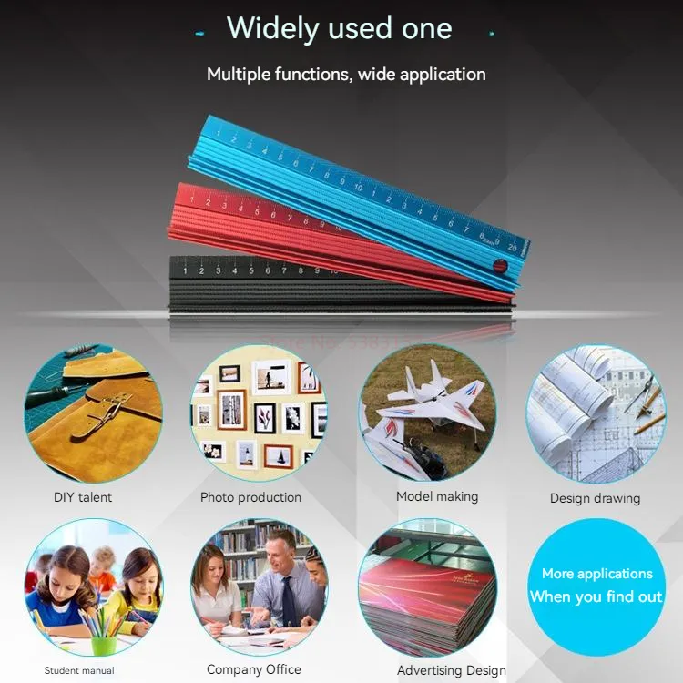 Leather Craft Safety Rulers: Precise Measuring, Anti-Cut Protection ...