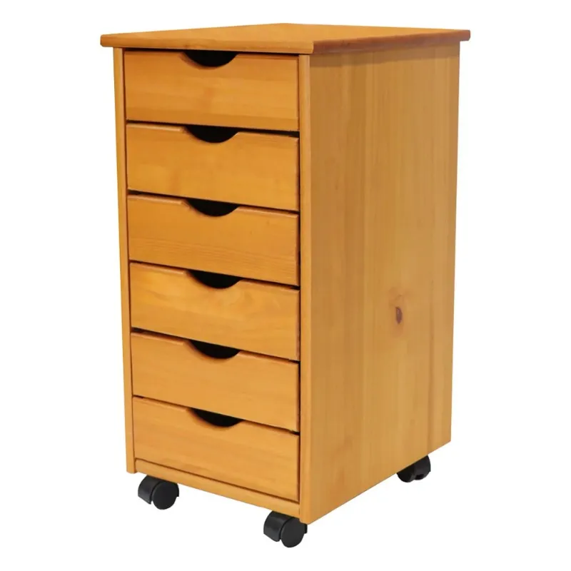 Adeptus 6-Drawer Solid Wood Rolling File Cabinet for Office in Rustic ...
