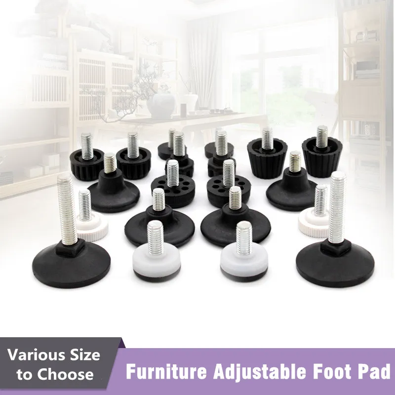 Adjustable Furniture Leg Levelers, 8 Pack Chair Leg Floor Protectors ...