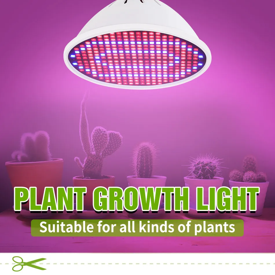 220V Hydroponic Growing Light LED Bulb E27 E14 B22 Full Spectrum 126 ...