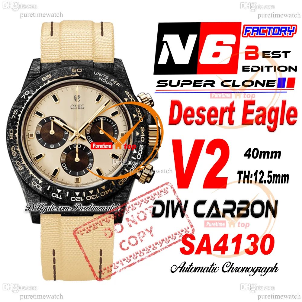 DIW Desert Eagle Stick Carbon SA4130 Automatic Chronograph Mens Watch ...