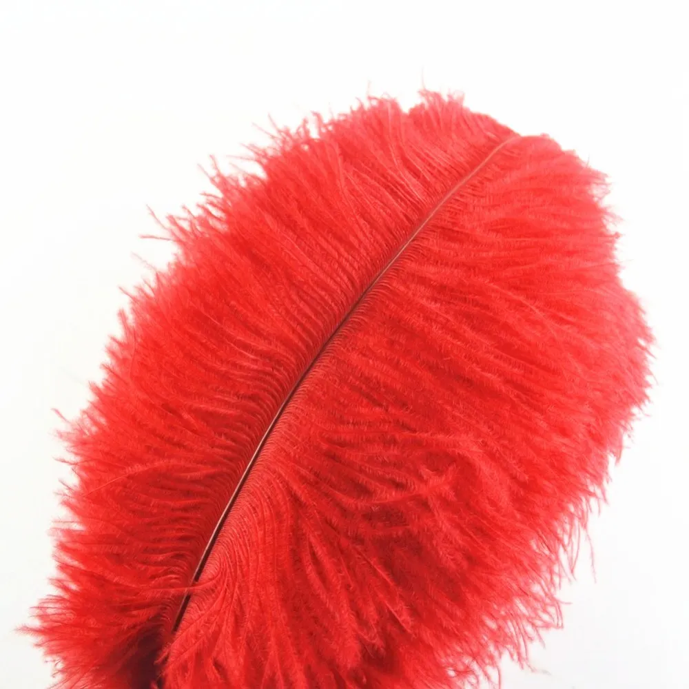 Natural Dyed Red Ostrich Feathers 12 in for Crafts Carnival Wedding ...