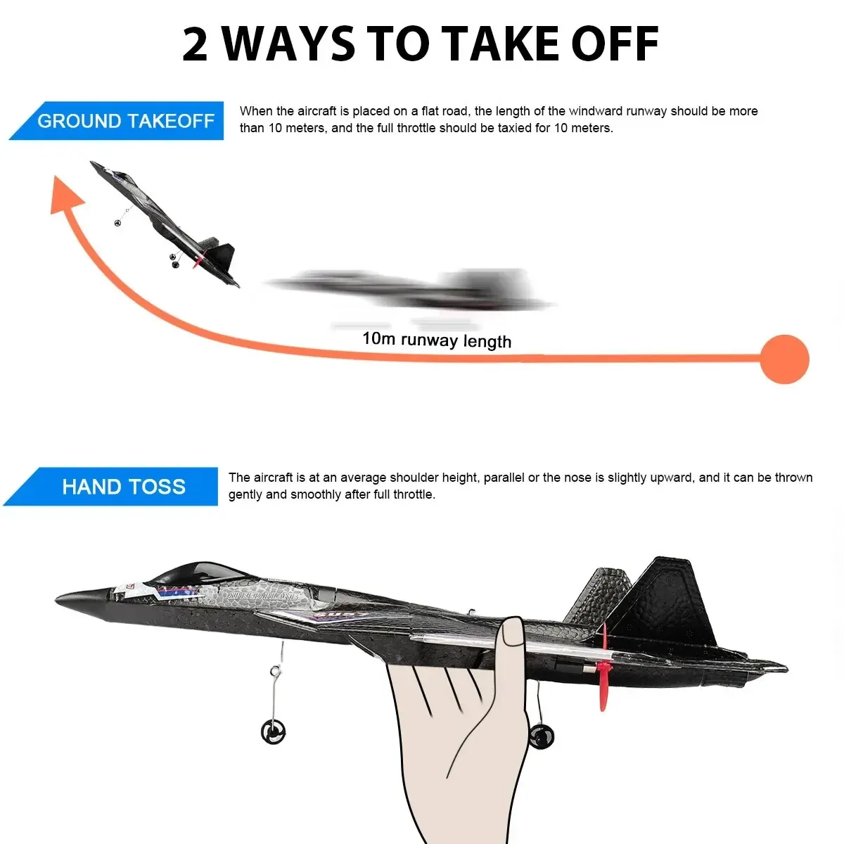SU57 RC Plane w/ LED Lights, 2.4G Remote Control Airplane, Fixed Wing ...