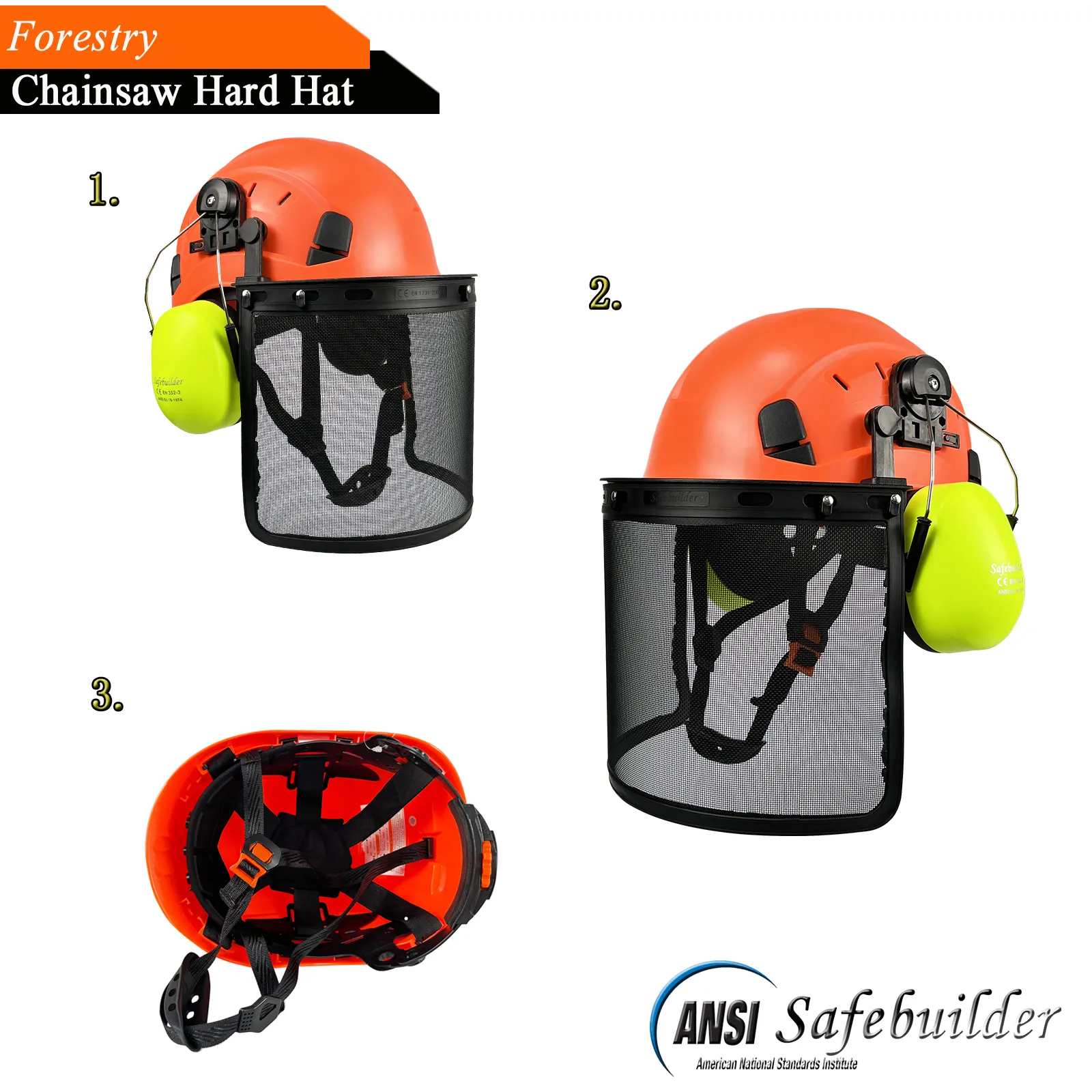 DHgate.com:ANSI Forestry Safety Helmet w/Earmuffs, Mesh Face Shield ...