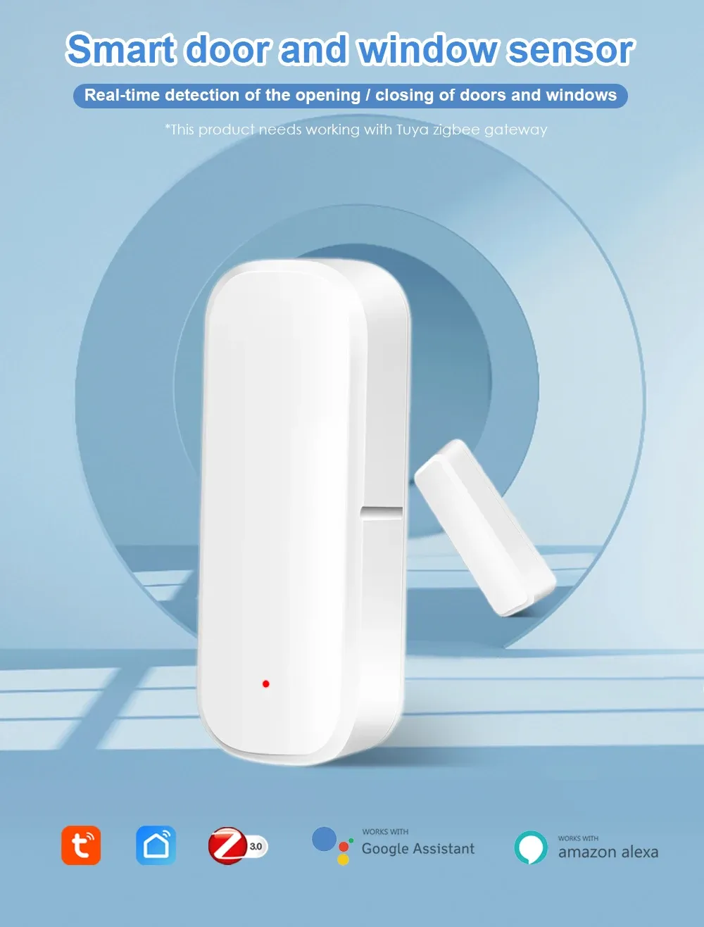 Magnetic Door Alarm Sensor Wireless Entry Alert, Open/Close Detector ...