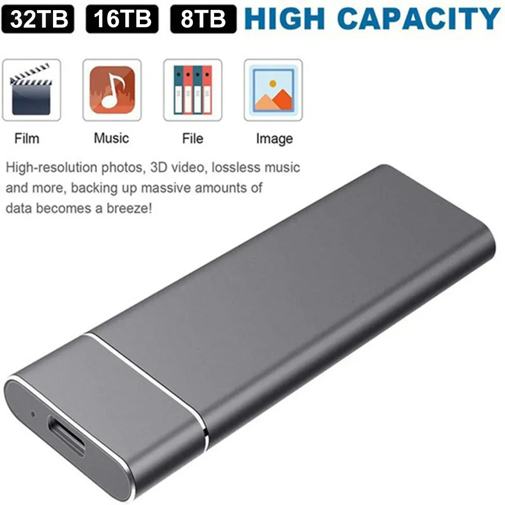 High-Speed 1TB-32TB SATA USB Type-C Portable External Solid State Drive ...