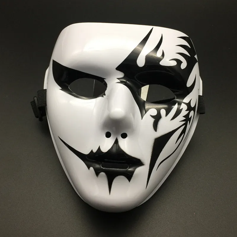 Spooky Hip Hop Hand-Painted Masquerade Mask for Adult Men's Street ...