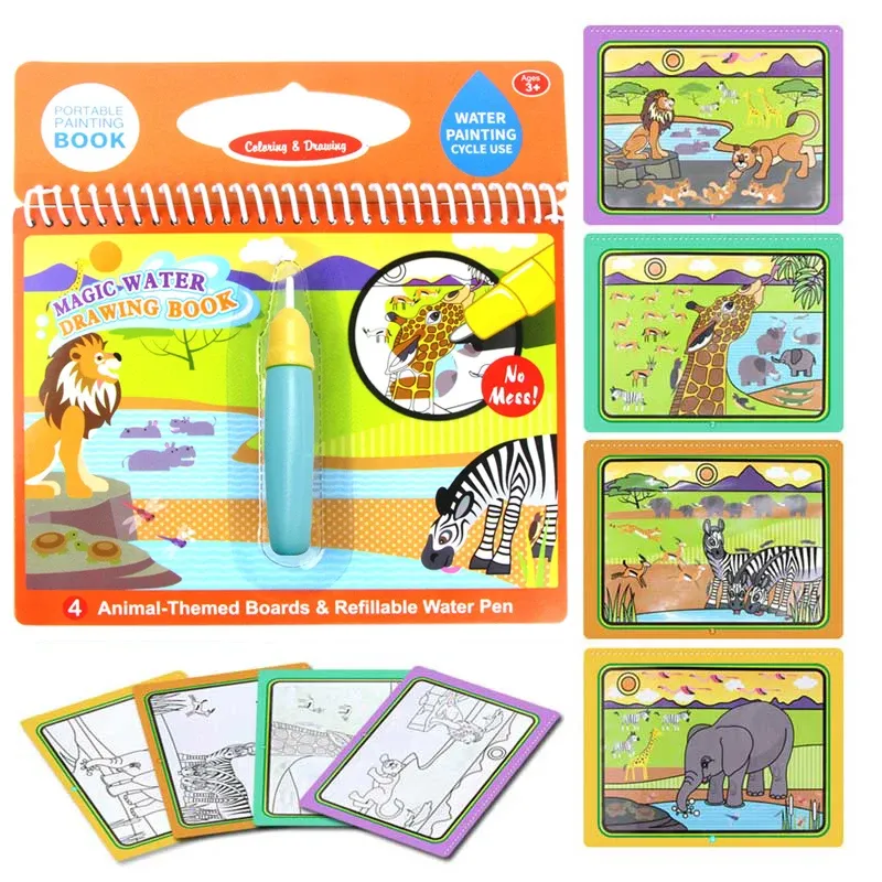 Wholesale Magic Water Drawing Doodle Book & Pen Set 8 Types Of Coloring ...