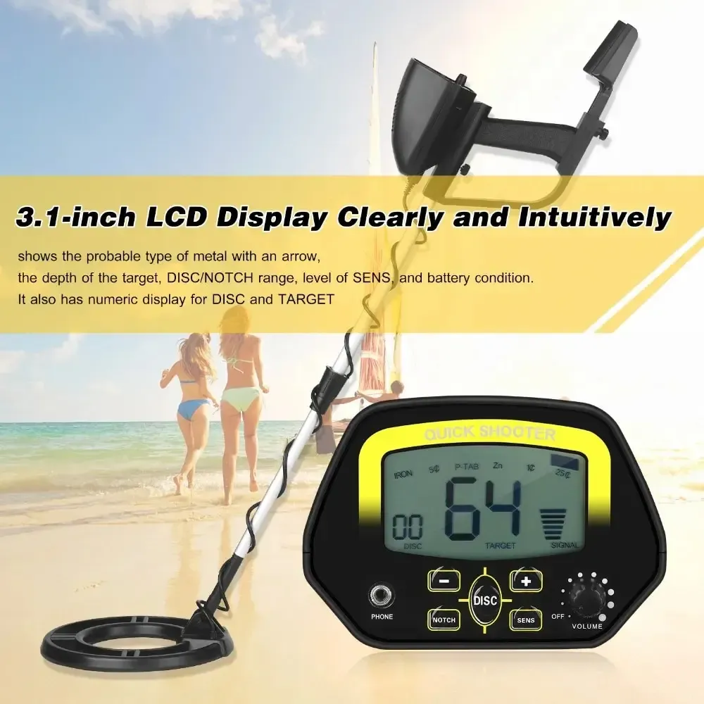 Underground Metal Detector for Treasure Hunting - Adjustable Notch ...