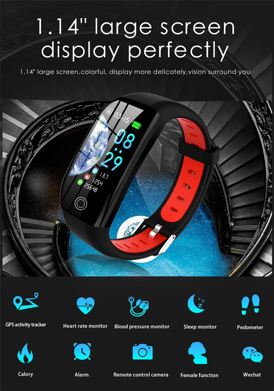 GPS Tracker Wristband: Smart Fitness Tracker With Heart Rate And Blood Pressure Monitoring ...
