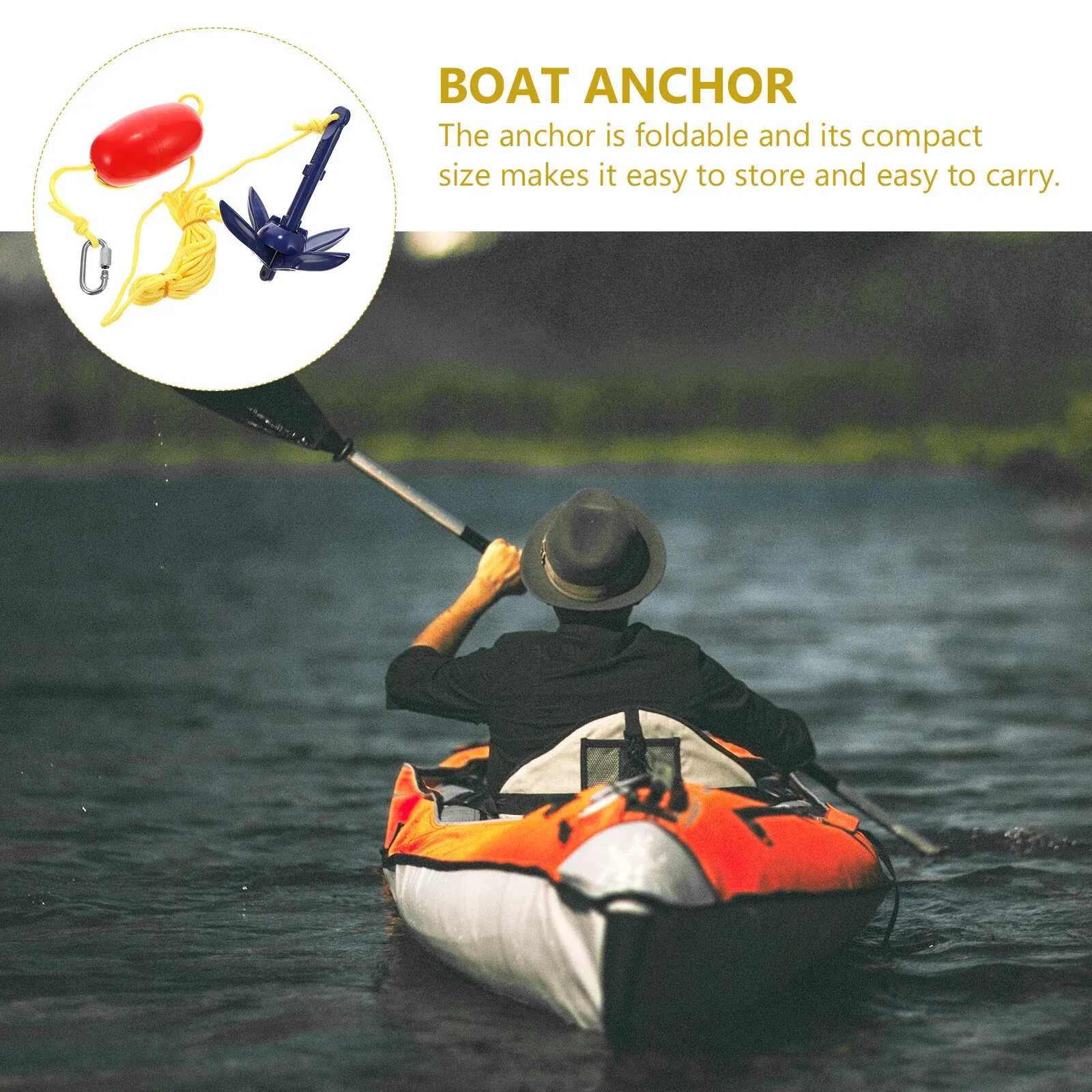Inflatable Boat Anchor Portable Folding Anchor Kit With Metal Raft ...
