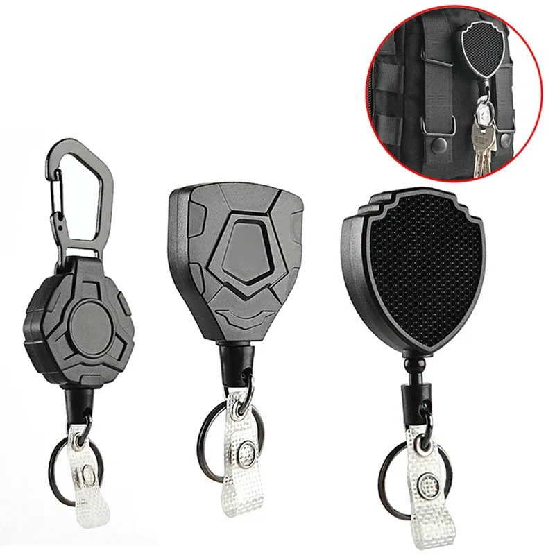 DHgate.com:2024Retractable Steel Cord Key Chain Badge Holder Carabiner ...