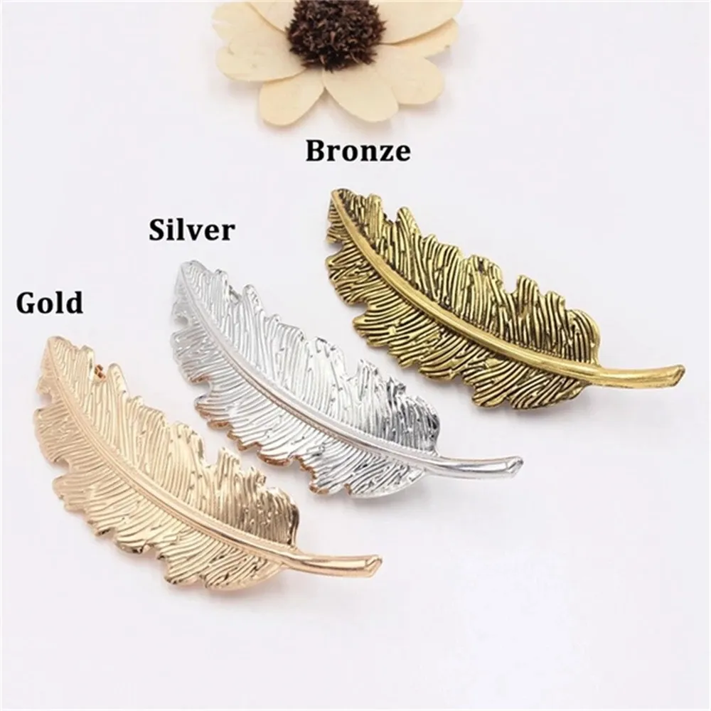 Alloy Vintage Feather Leaf Shape Metal Hair Clip Barrette for Women ...