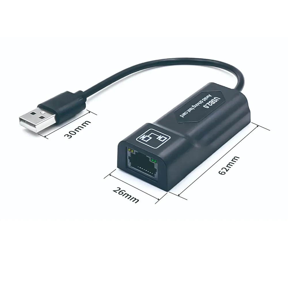 USB 2.0 to Gigabit Ethernet Adapter with OTG Cable and LED Indicator ...