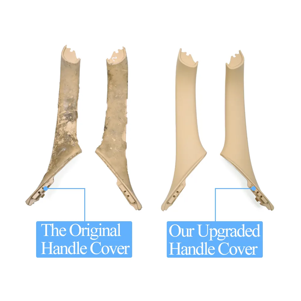 Set of 2Beige Black Car Inner Door Panel Trim Pull Handle Cover for BMW ...