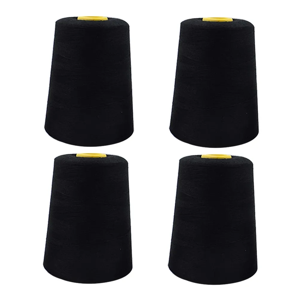 Ultra-Strong Polyester Sewing Thread Cones in Black and White 6000 ...