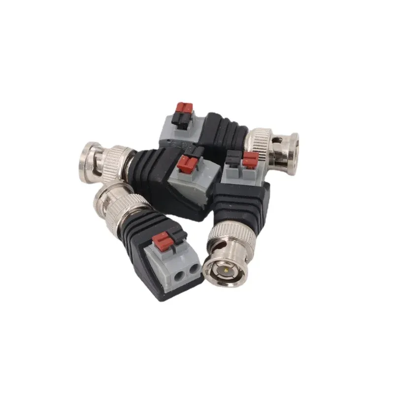 BNC Male Video Balun Connector Cable Adapter Plug Pressed, CCTV Camera ...