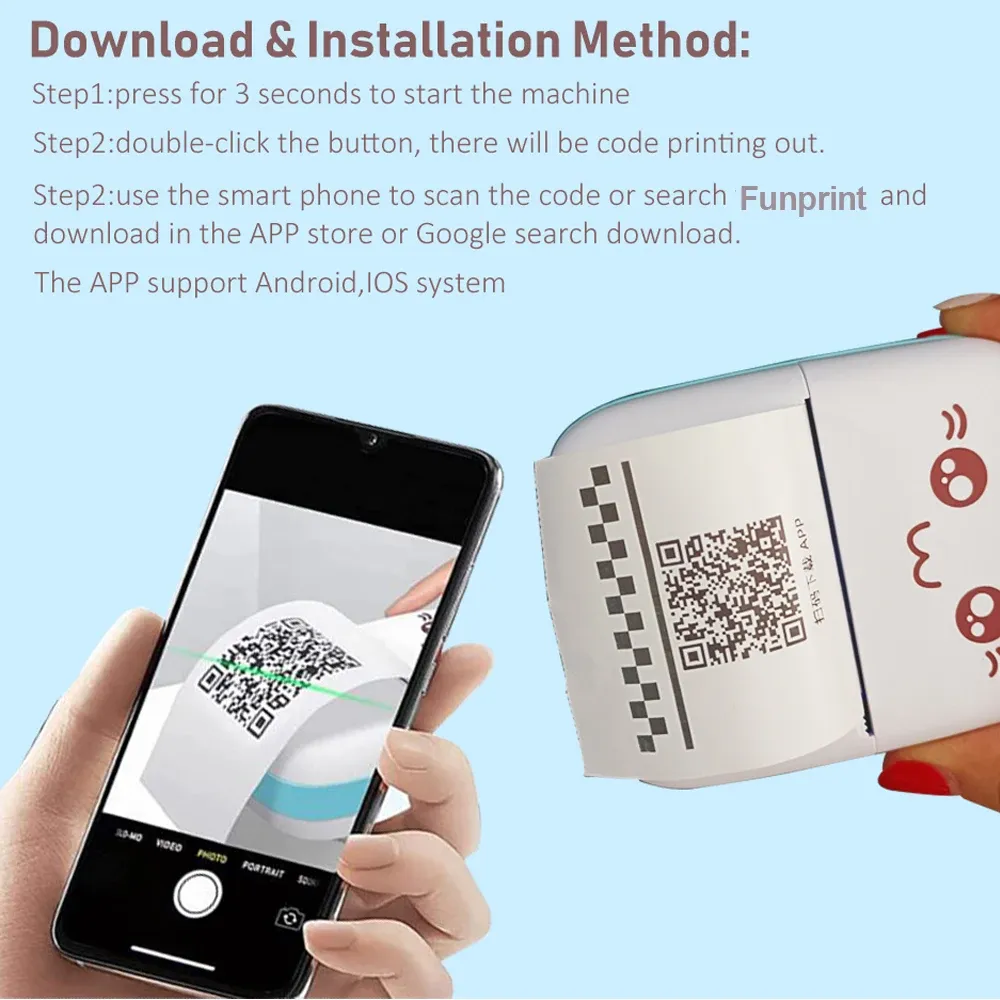 Portable Cell Phone Printer, Mini Thermal Label Printer Compact ...