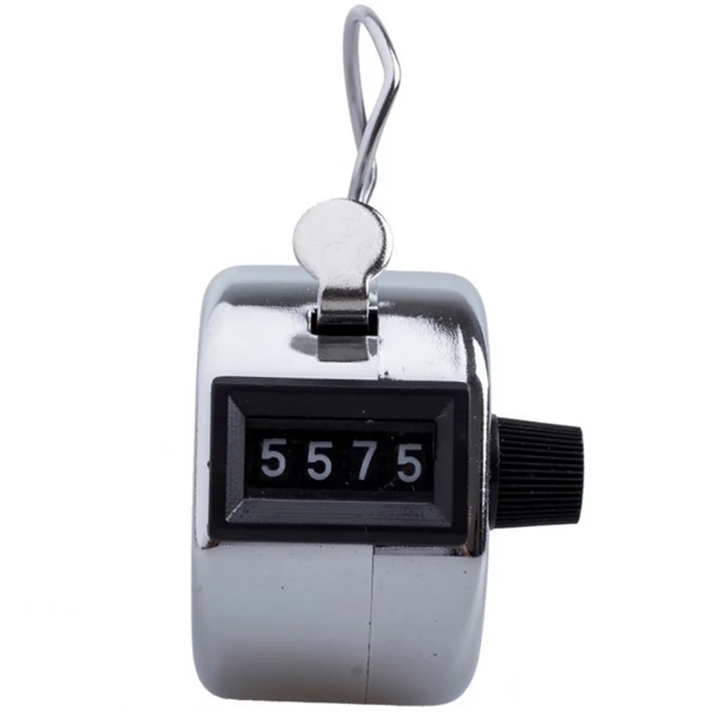 Tally Counter Digital Handheld Clicker 4 Digit Chrome Metal Lap Tally ...