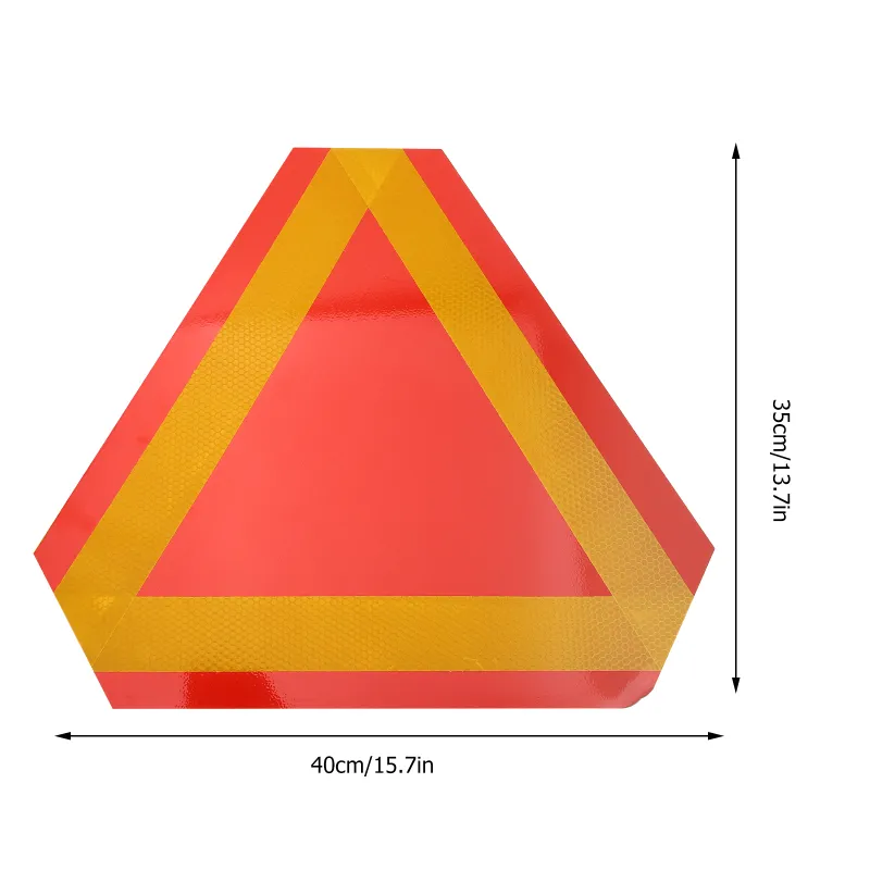 Reflective Safety Triangle Signs - 2 Pack Slow-Moving Vehicle Warning ...