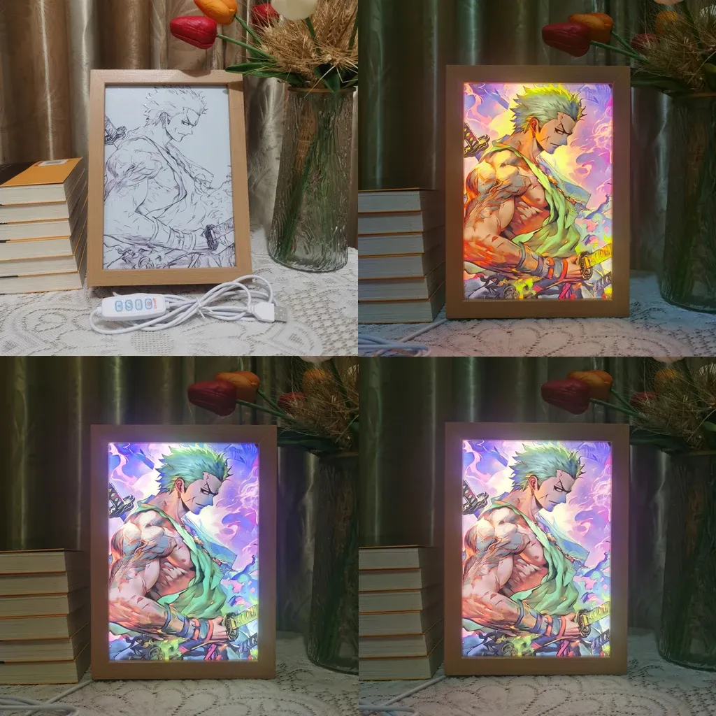 Hot Anime LED Photo Frame Lamp Genshin Impact Xiao Yoimiya Art Night ...