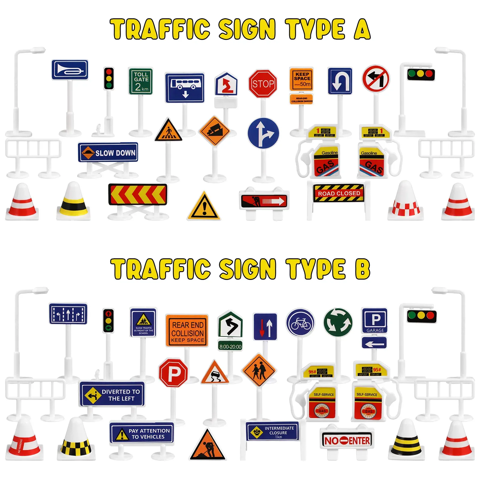 Building Blocks Mini Road Signs Set - Miniature Traffic Signal Toys ...