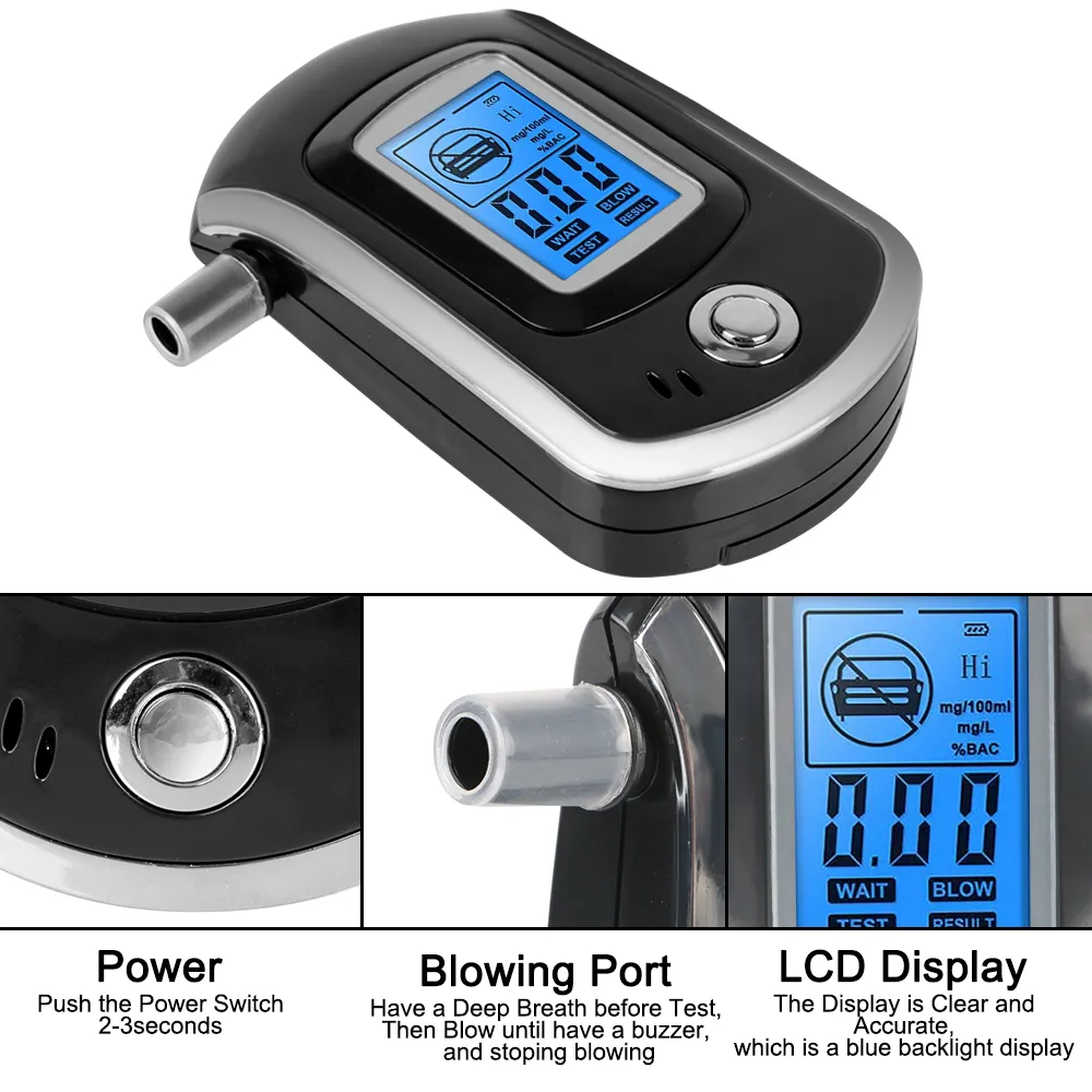 Professional LCD Breathalyzer: Digital Breath Alcohol Tester for ...