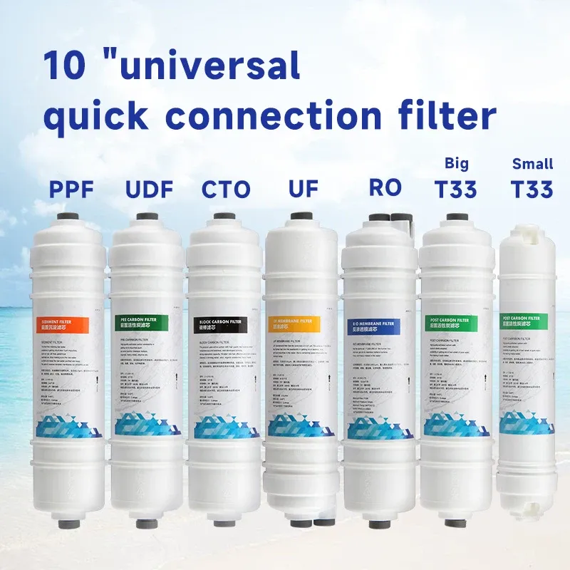 10 Inch Water Filter Replacement Cartridge 1/4 Quick Connect Inline ...